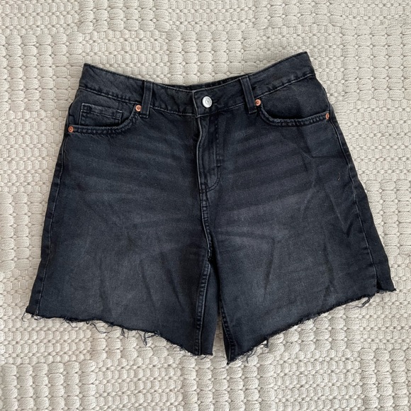 H&M | Shorts | Hm Black Jorts With Frayed Hems | Poshmark